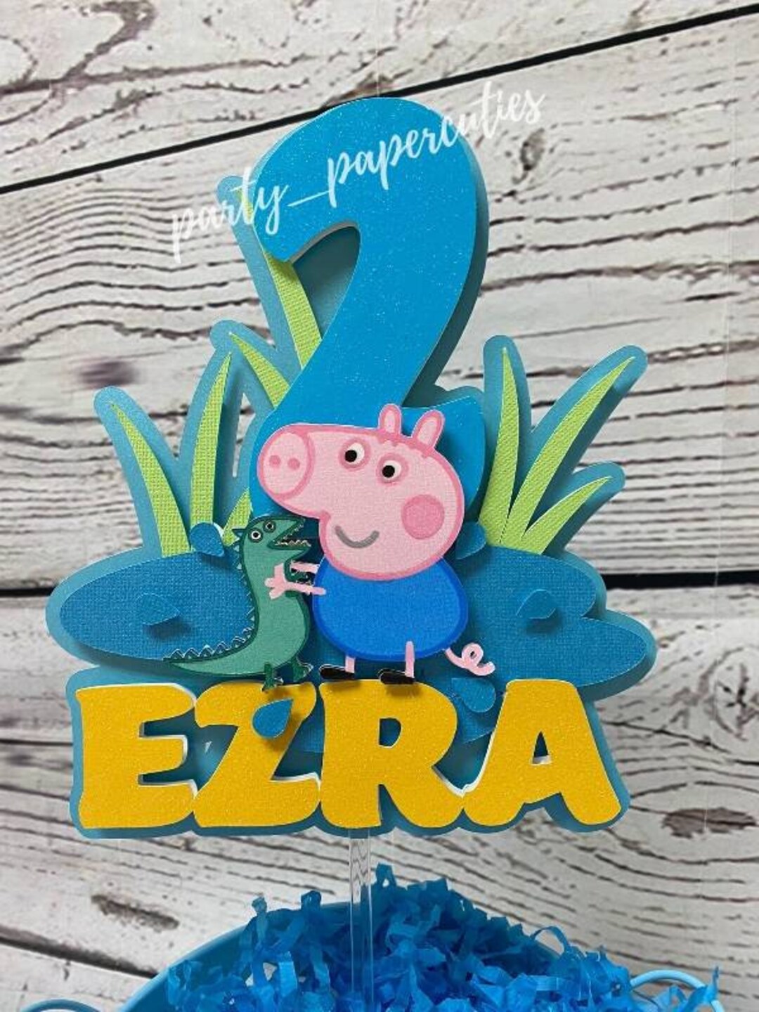 George Cake Topper, George Pig Cake Topper, George and Peppa Pig Cake ...