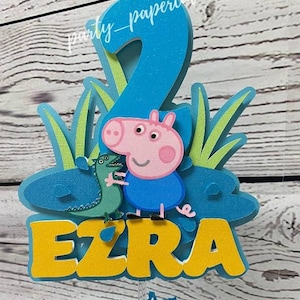 George Cake Topper, George Pig Cake Topper, George and Peppa Pig Cake ...