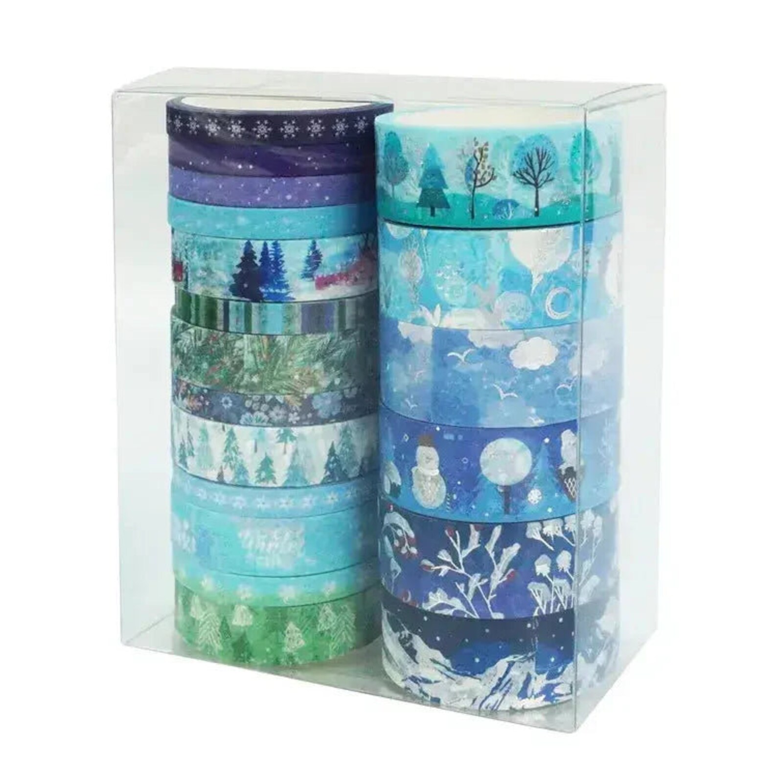 19 Pcs/set Blue Forest Snowflake Washi Tape - Etsy