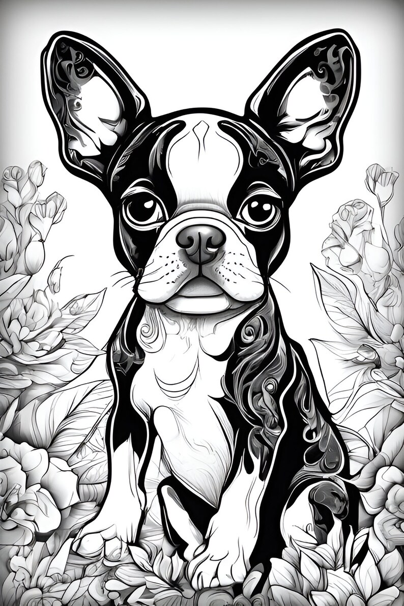 Boston Terrier Book Digital Download 5 Pages - Etsy