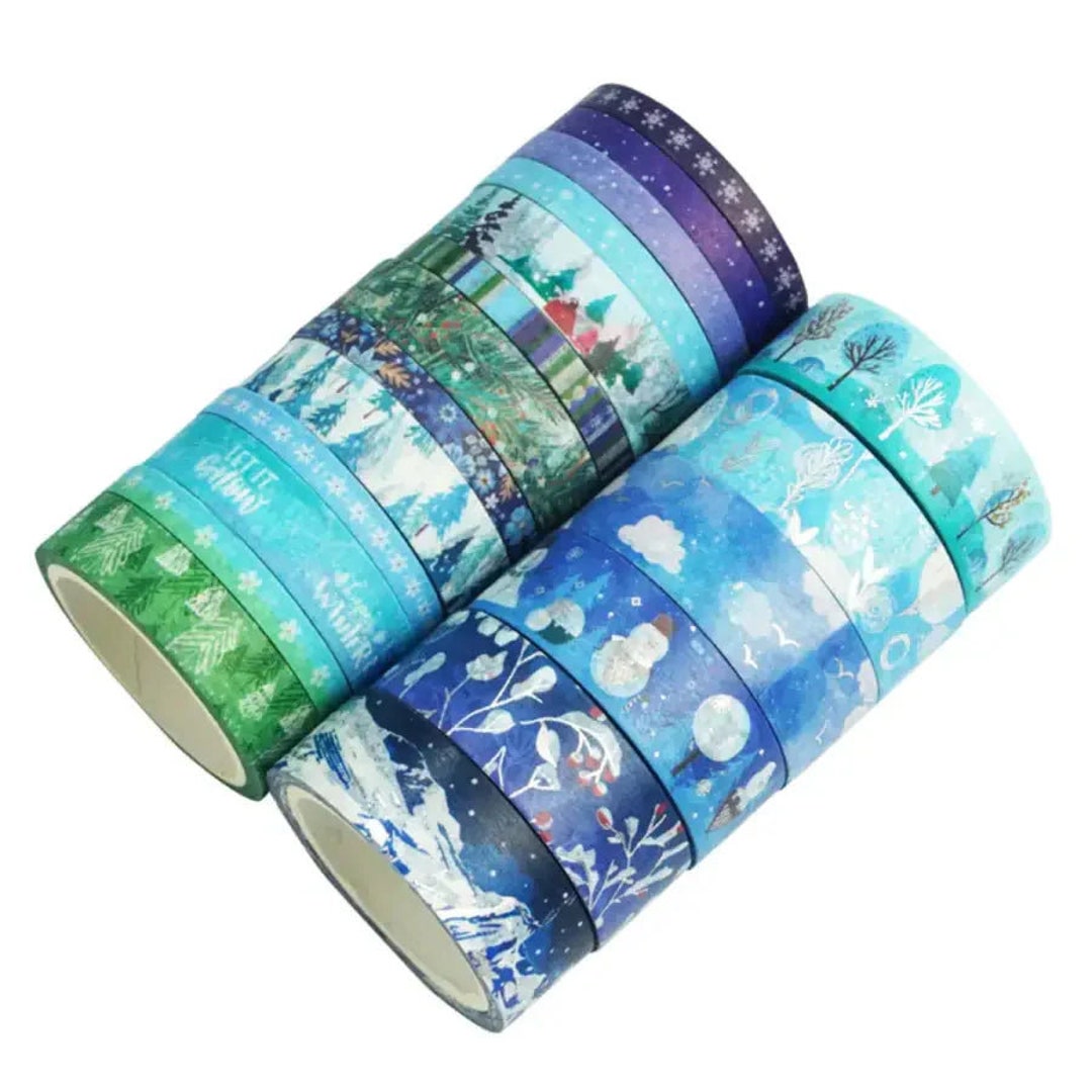 19 Pcs/set Blue Forest Snowflake Washi Tape - Etsy