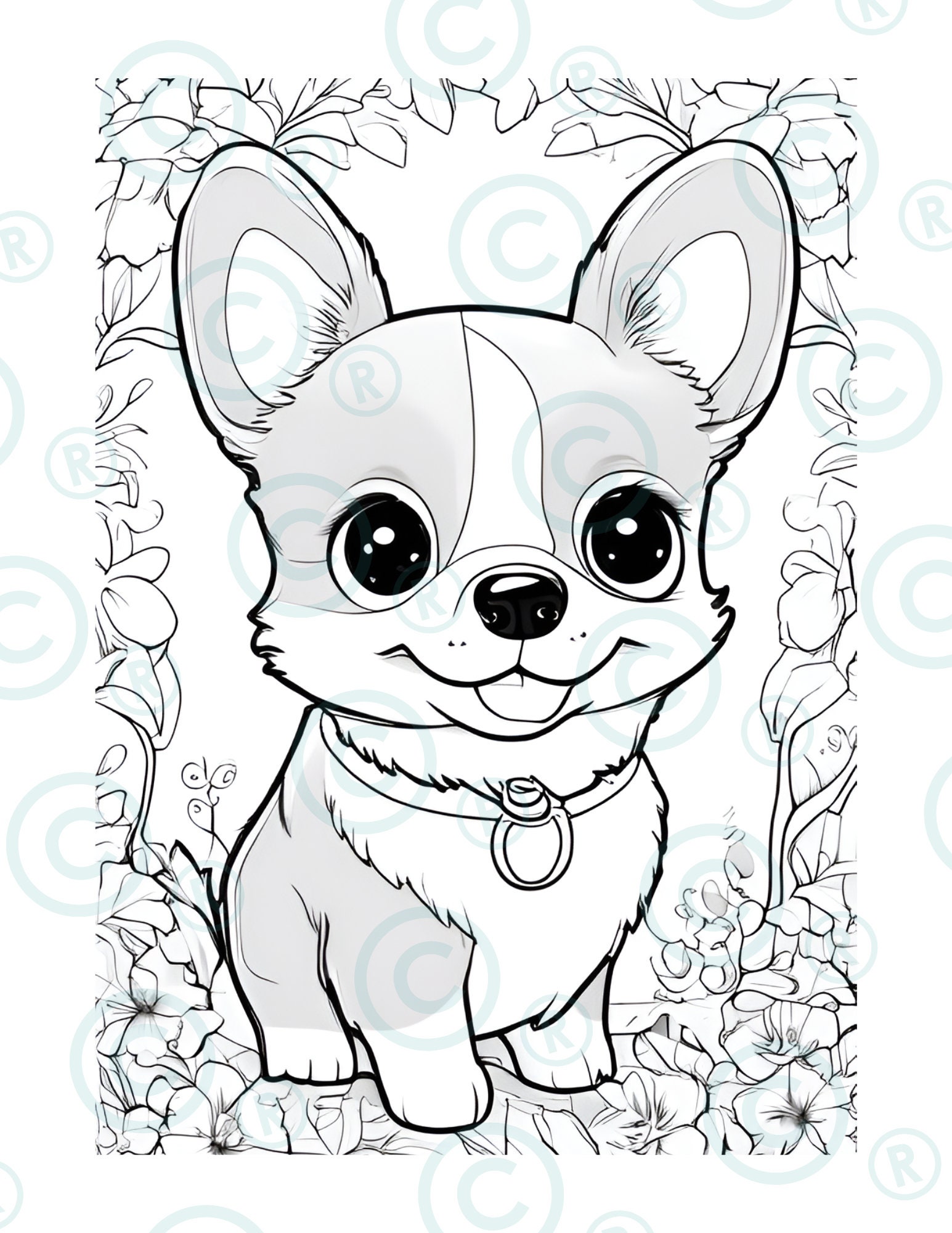 Corgi Coloring Book Digital Download 5 Pages - Etsy