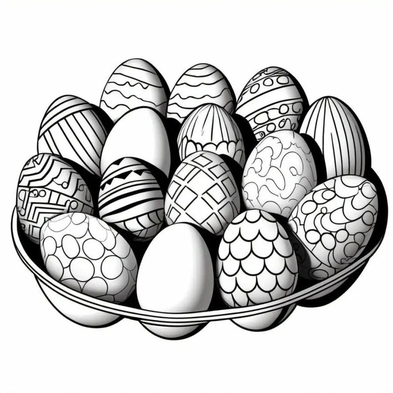 Easter Coloring Book Digital Download 5 Pages - Etsy