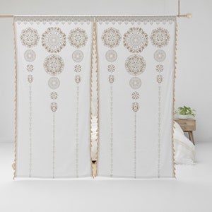 Gold Mandala Medallion Moroccan Window Curtains Tapestry Indian Drape ...