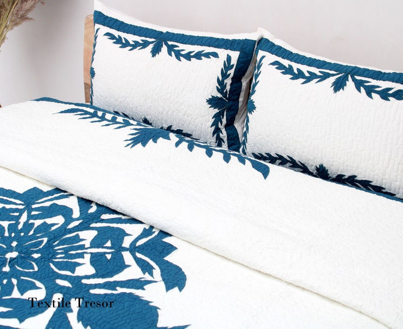 100% Cotton Solid Color Padded Quilt Boho Coverlet Comforter - Etsy