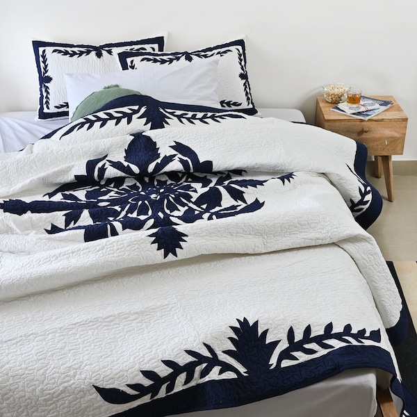 Blue Patchwork Quilt - Etsy