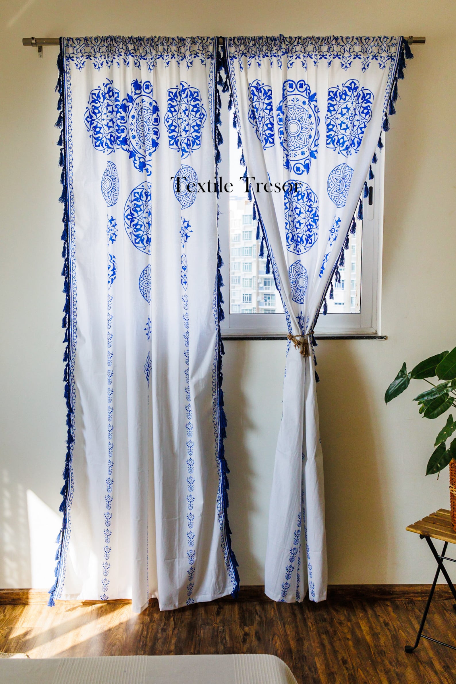 Gold Mandala Medallion Moroccan Window Curtains Tapestry - Etsy
