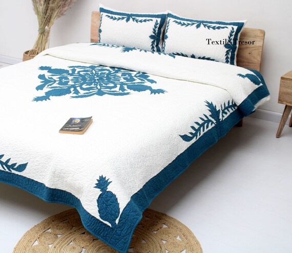 100% Cotton Solid Color Padded Quilt Boho Coverlet Comforter - Etsy