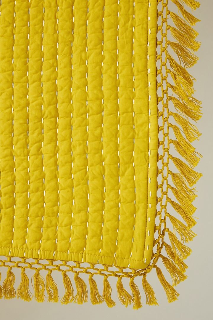 Handmade 100% Cotton Solid Color Padded Indian Kantha Quilt - Etsy