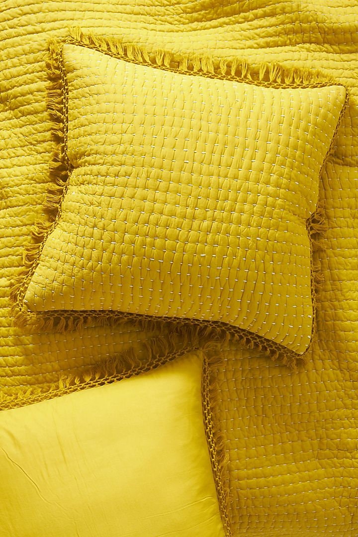 Handmade 100% Cotton Solid Color Padded Indian Kantha Quilt - Etsy