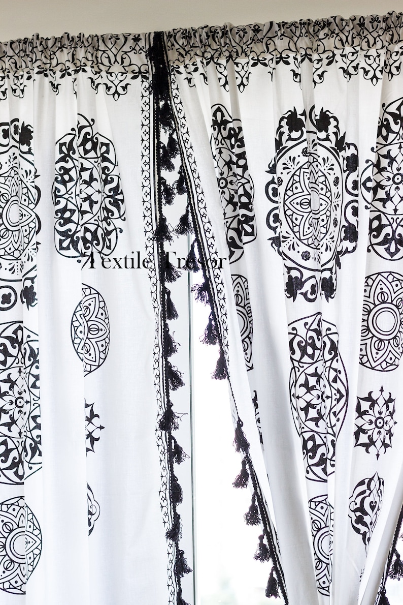 Gold Mandala Medallion Moroccan Window Curtains Tapestry - Etsy