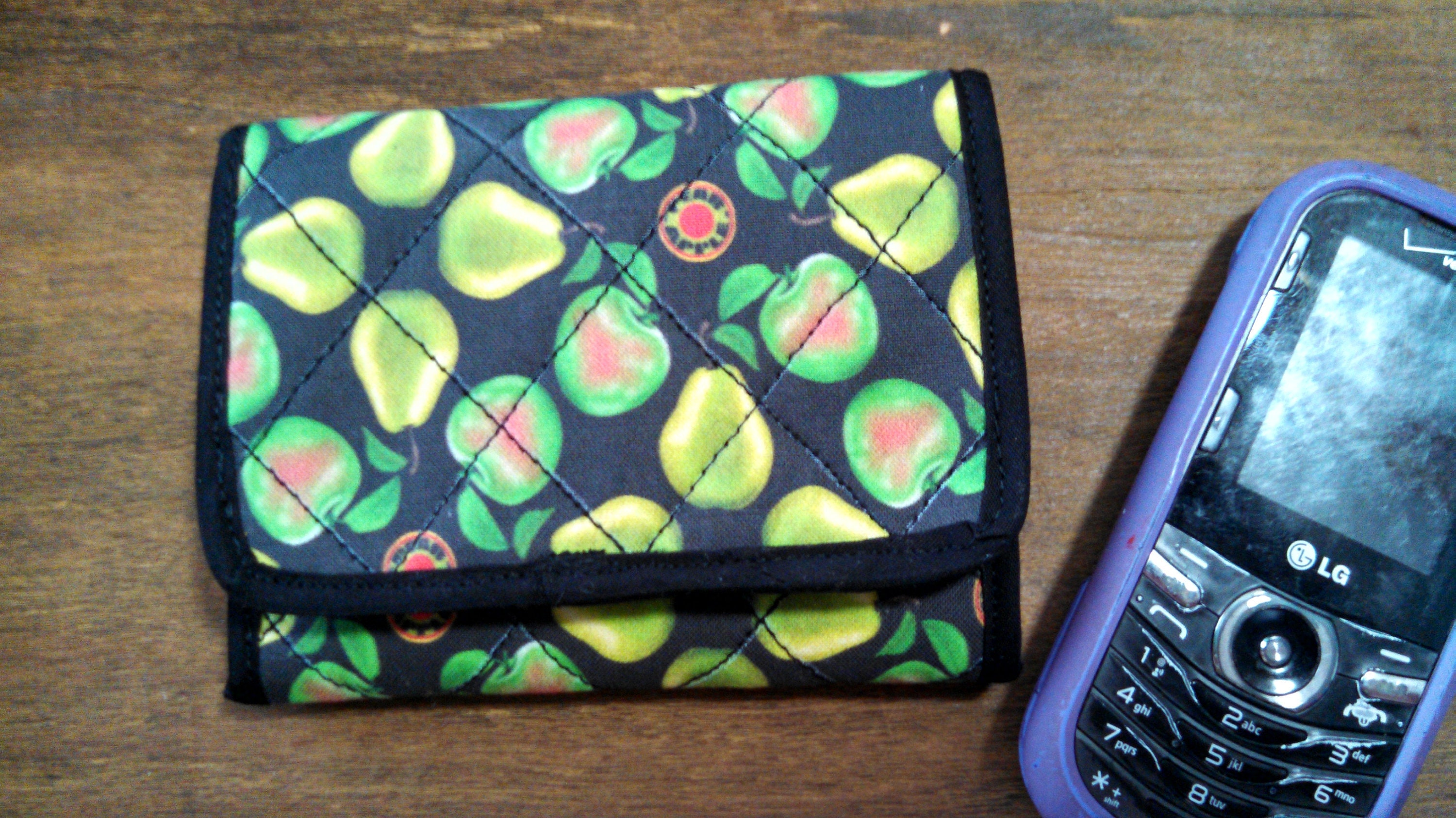 Pears & Apples Custom Quilted Tri-fold Wallet - Etsy