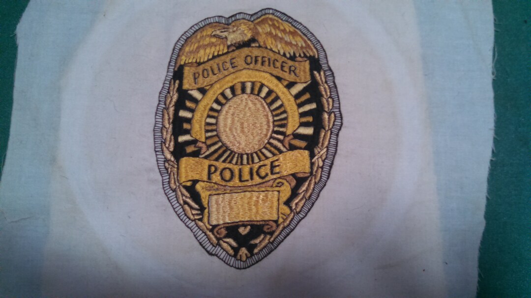 Handmade Embroidered Police Officer Badge, Gold Shield Patch - Etsy