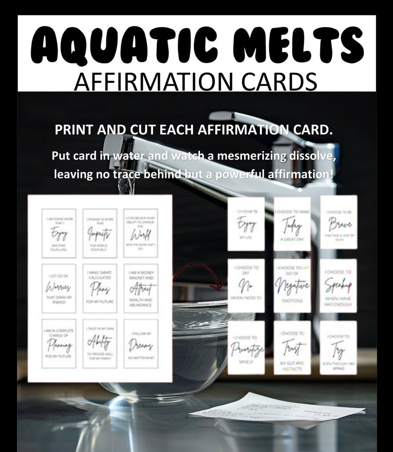 Water-soluble Affirmation Cards Eco-friendly, Inspirational Mindfulness ...