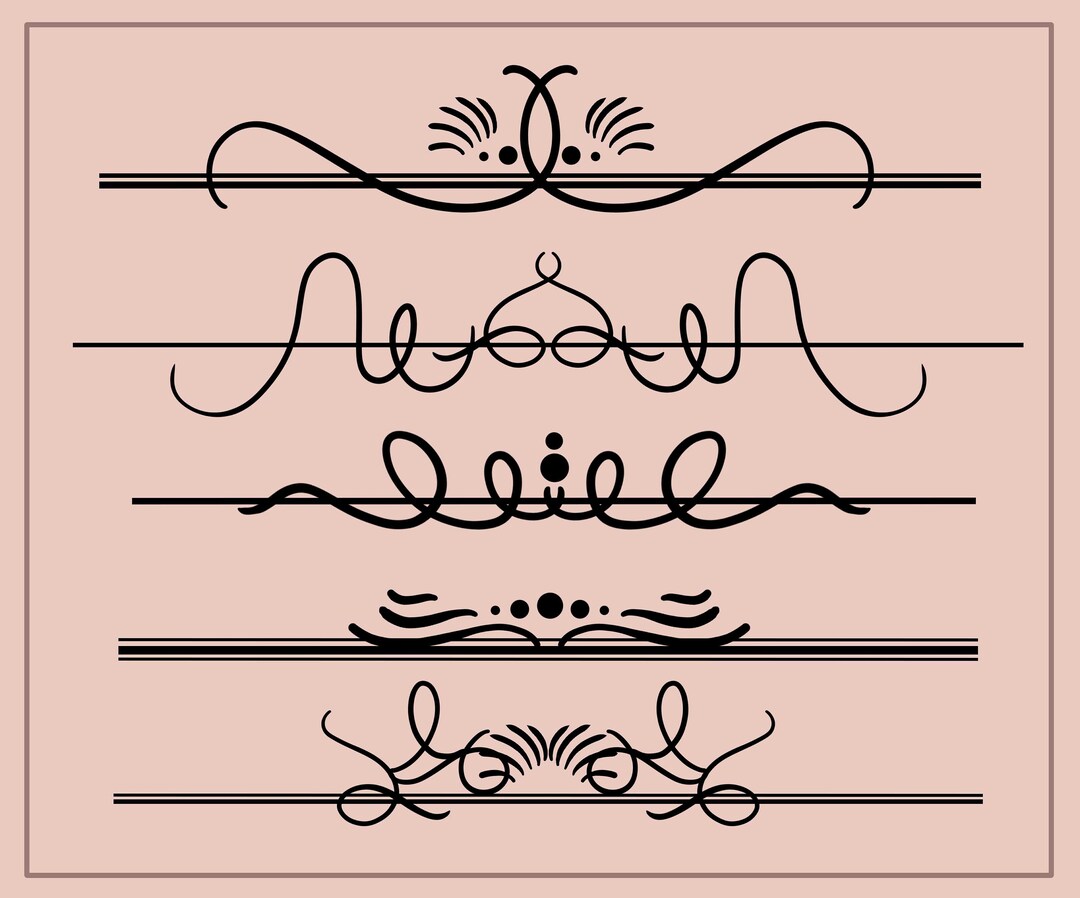 Curly Dividers Vectors Hand Drawn Royalty Free - Etsy