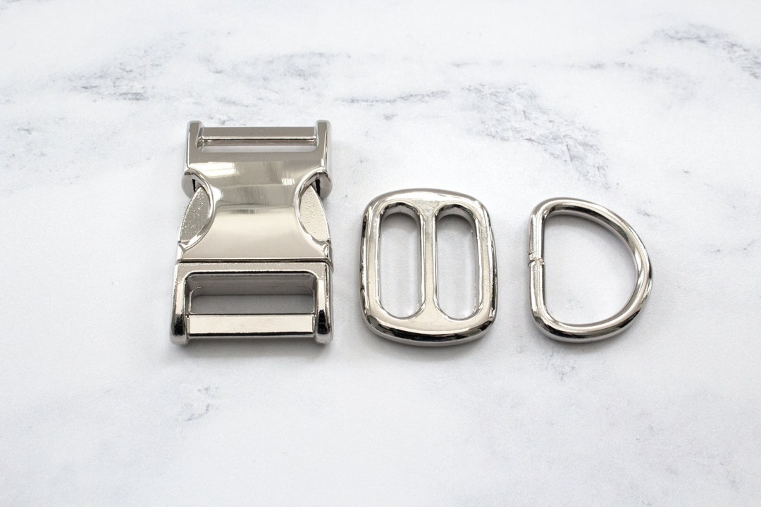 Dog Collar, Hardware for Dog Collar, Silver Hardware, Side Release ...