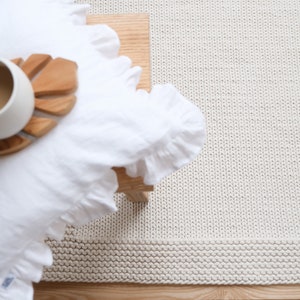 Knit Rug From Recycled Cotton Cord, Natural Carpet Available in Many ...