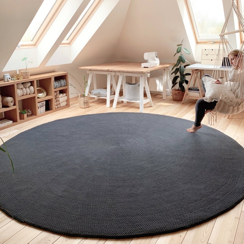 Large Round Rug - Etsy