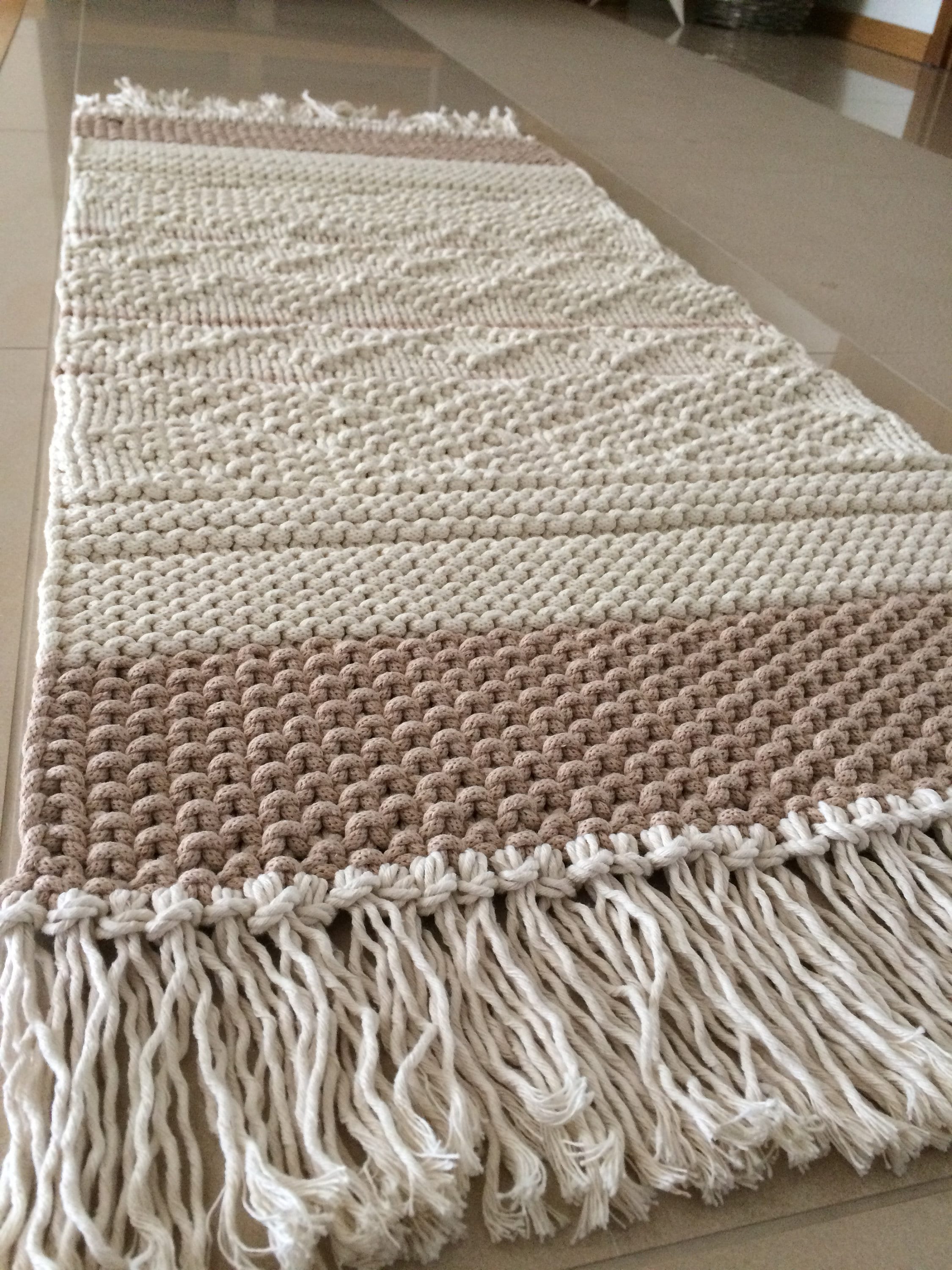 Knitted Boho Rug Boho Home Dimond Boho With Fringe Cotton - Etsy