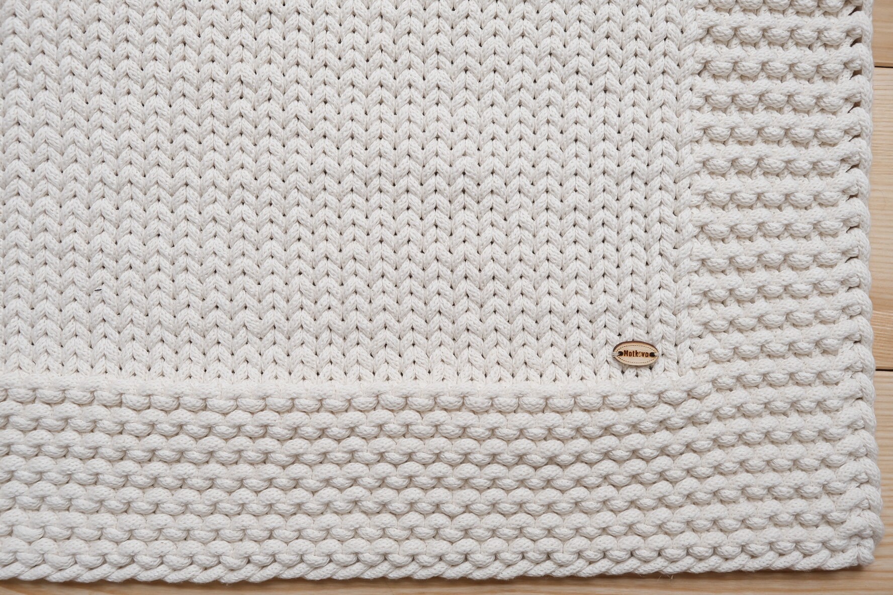 Knit Rug From Recycled Cotton Cord Natural Carpet Available | Etsy