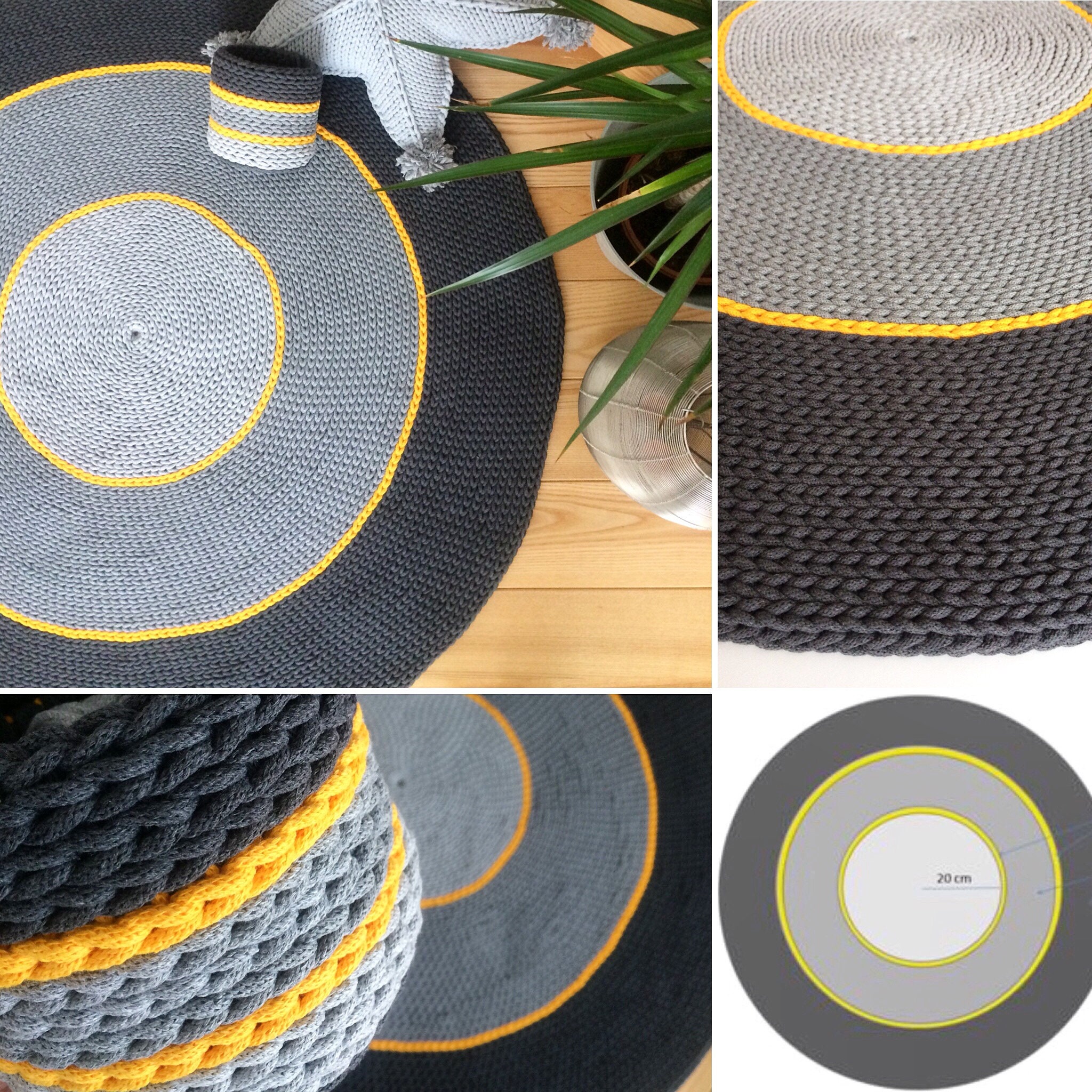 Colorful Round Rug From Cotton Cord Available in Many Color - Etsy