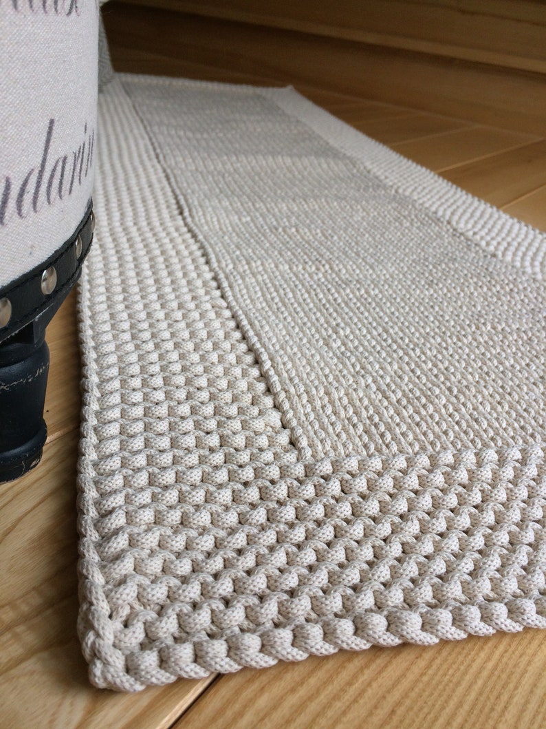 Knitted Rug Handmade Rug Cotton Rug Natural Carpet Many - Etsy