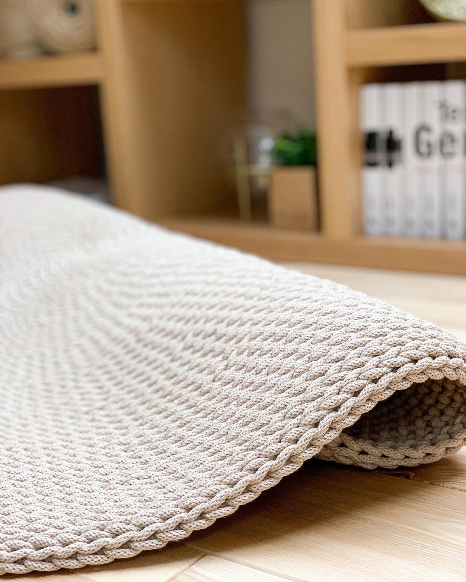 Handmade Crochet Round Rug Cozy Cotton Carpet for the Living | Etsy