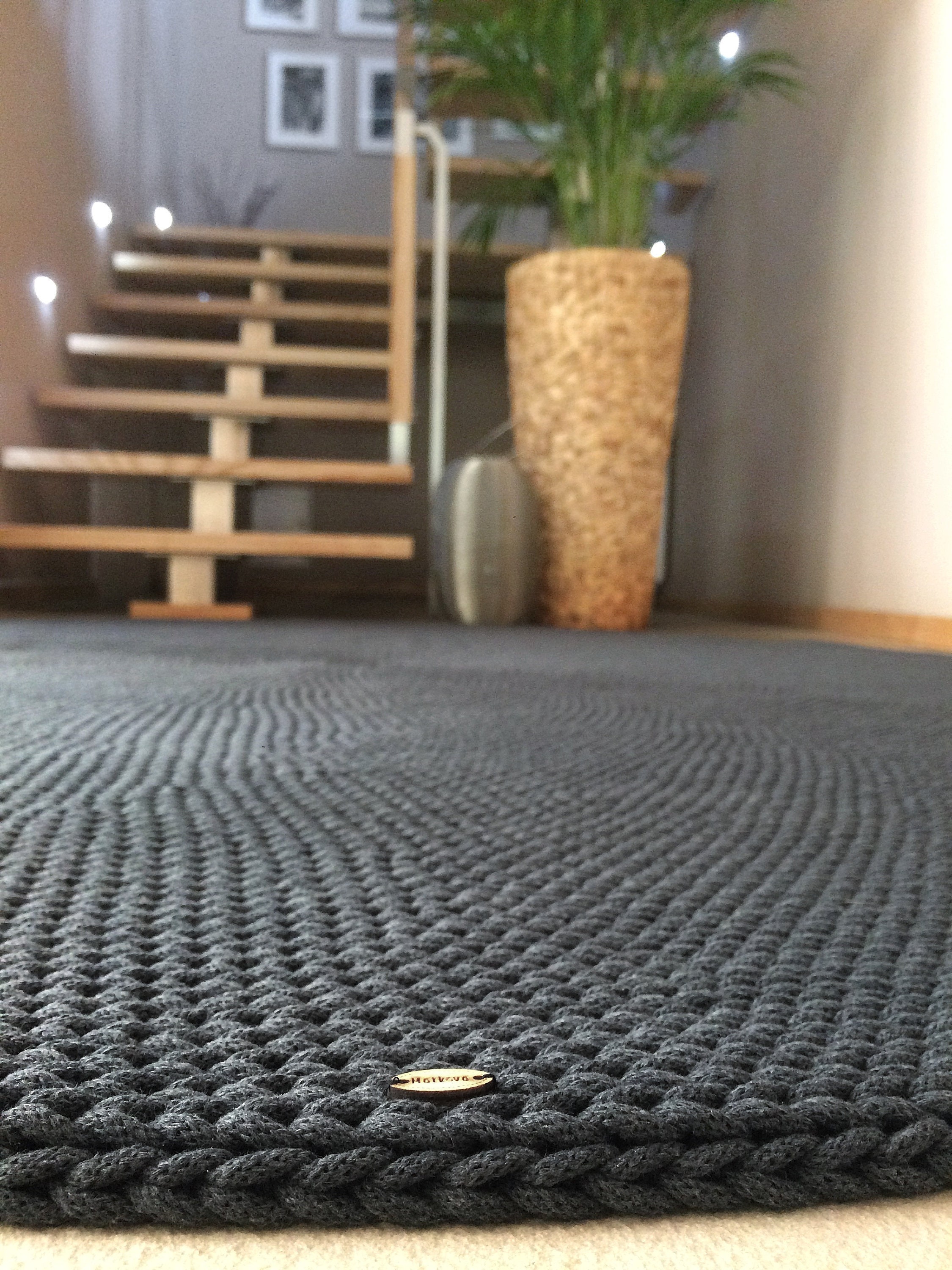 Handmade Crochet Round Rug Cozy Cotton Carpet for the Living | Etsy