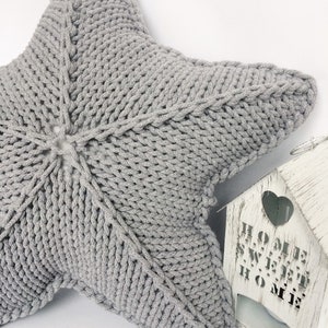 Knitted STAR Decorative Cushion Available in Many Colors - Etsy
