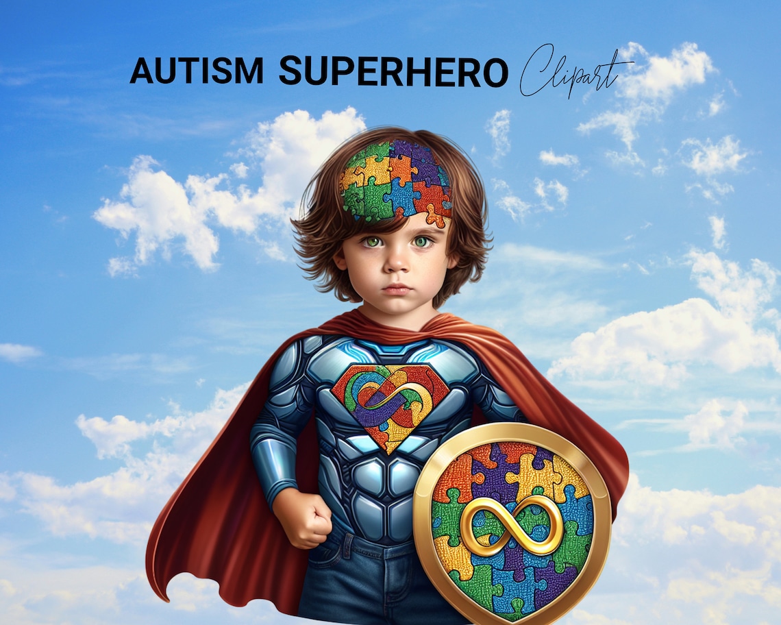 Autism Clipart, Autism Png, Superhero, Autism Awareness Png, Child Room ...