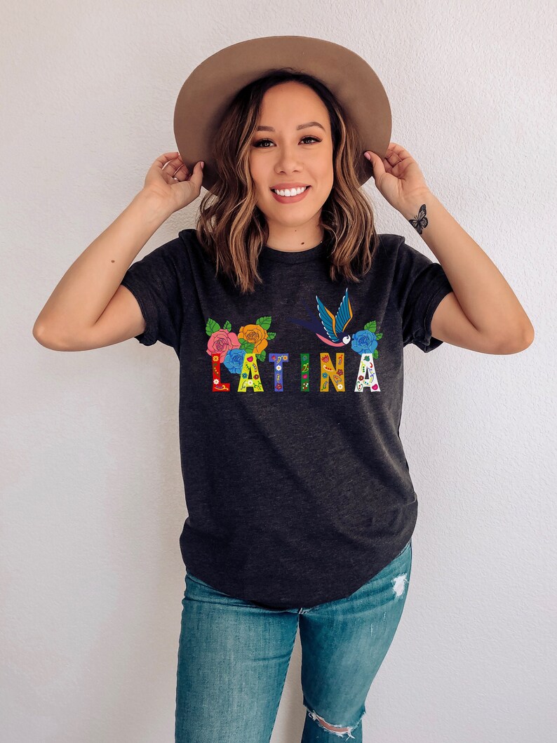 Latina Shirt Mexican Floral Shirt Spanish Woman Shirt Cinco - Etsy