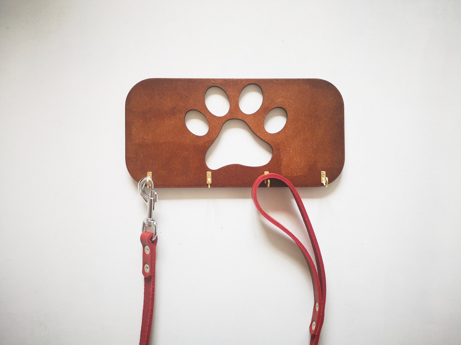 Pet leash hanger for your home organizer Dog leash rack to | Etsy