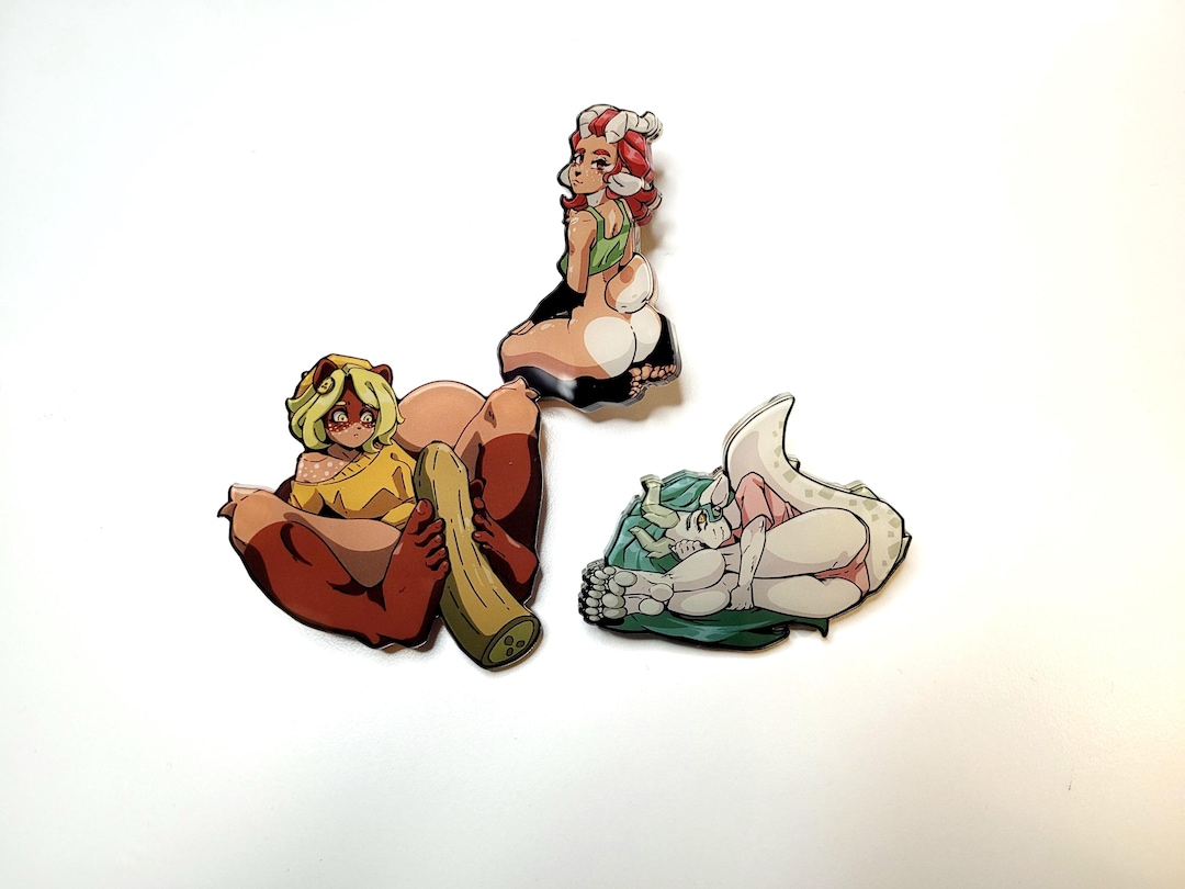 Lewd Furries ︳ 2.5" Acrylic Pin ︳ Raccoon Tanuki Goat Dragon Furry - Etsy