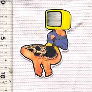 Retro TV Head Stickers Set - Red, Blue & Yellow - Cyberpunk, Vaporwave ...