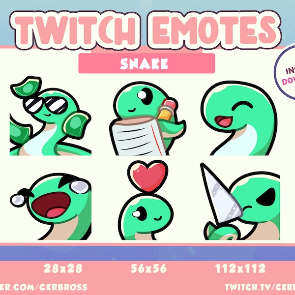 Snake Twitch Emotes - Etsy