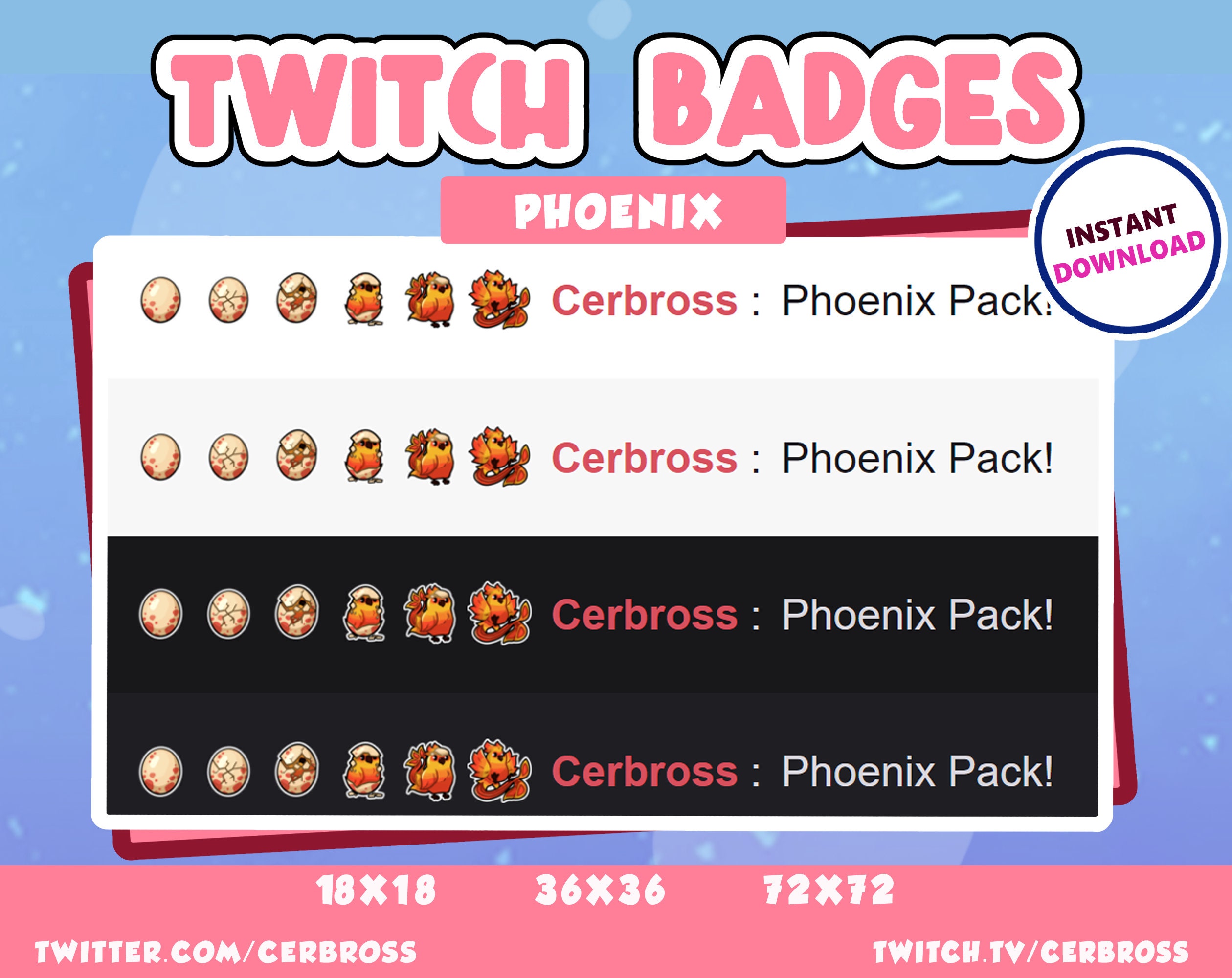 Phoenix Sub Badges | Twitch | Discord - Etsy