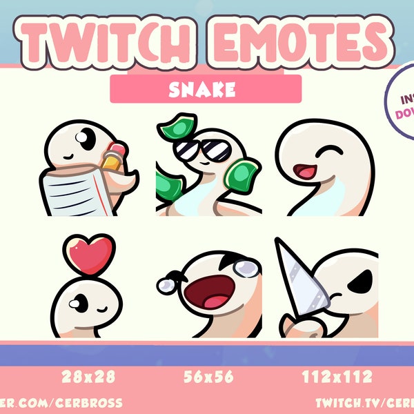 Snake Twitch Emoji - Etsy