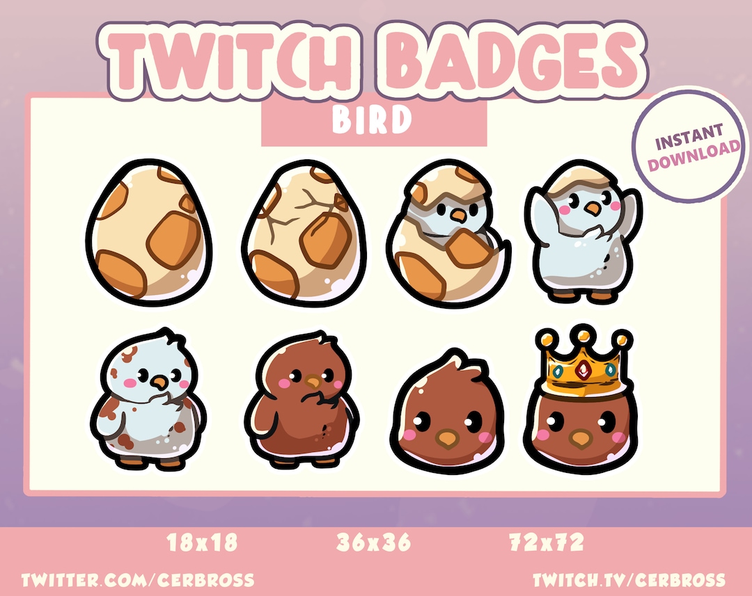 Bird Sub Badges | Twitch | Discord - Etsy