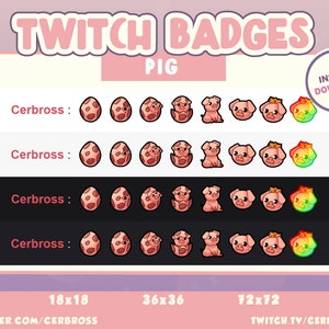 Cute Pig Sub Badges - Egg Hatch Crown Rainbow Set - Anime-inspired - 8 ...