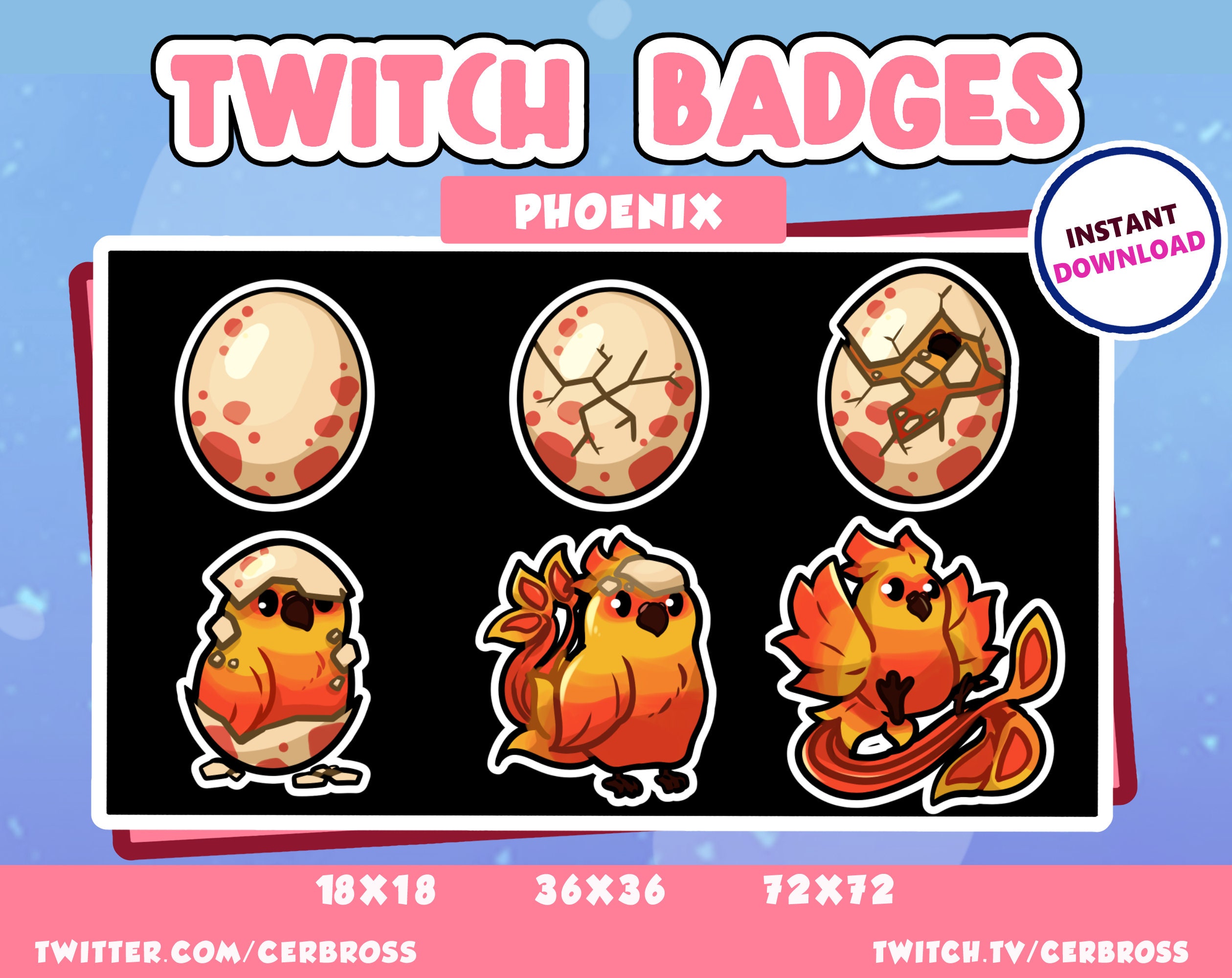 Phoenix Sub Badges | Twitch | Discord - Etsy