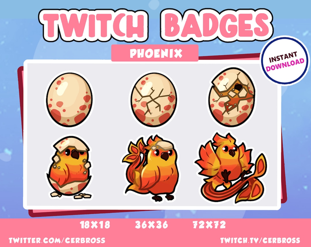Phoenix Sub Badges | Twitch | Discord - Etsy