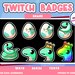 Cute Green Snake Sub Badges Egg Hatch Crown Rainbow Set Twitch, Youtube ...