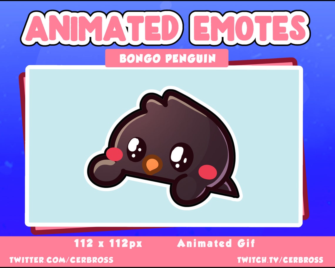 ANIMATED Bongo Penguin Emote Twitch Discord - Etsy