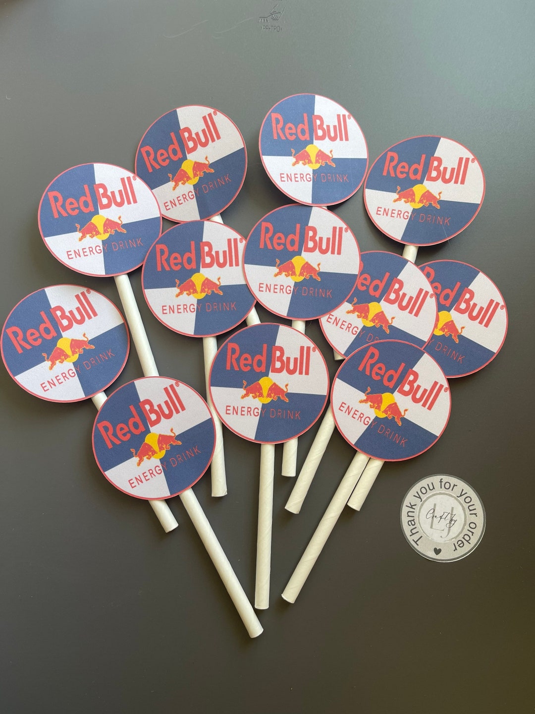 12 X Red Bull Cupcake Toppers - Etsy