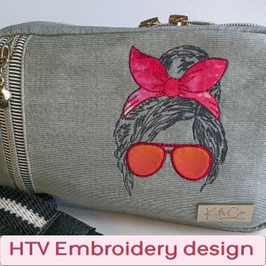 Messy Bun, HTV Applique, Machine Embroidery, Fabric Applique #momslife ...