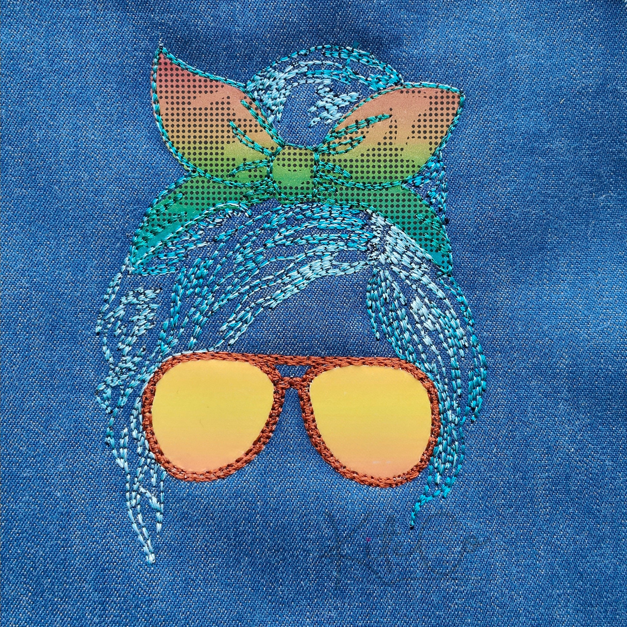 Messy Bun, HTV Applique, Machine Embroidery, Fabric Applique #momslife ...