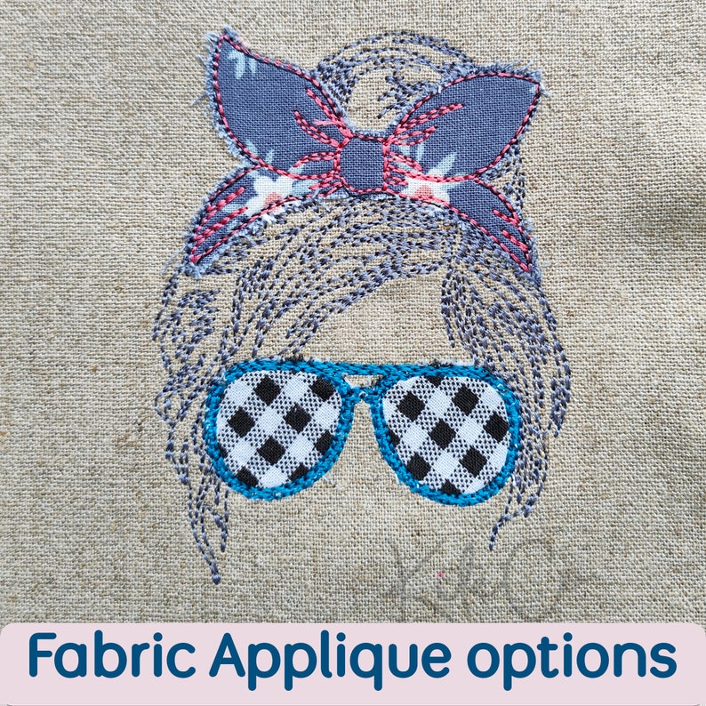 Messy Bun HTV Applique Machine Embroidery Fabric Applique - Etsy