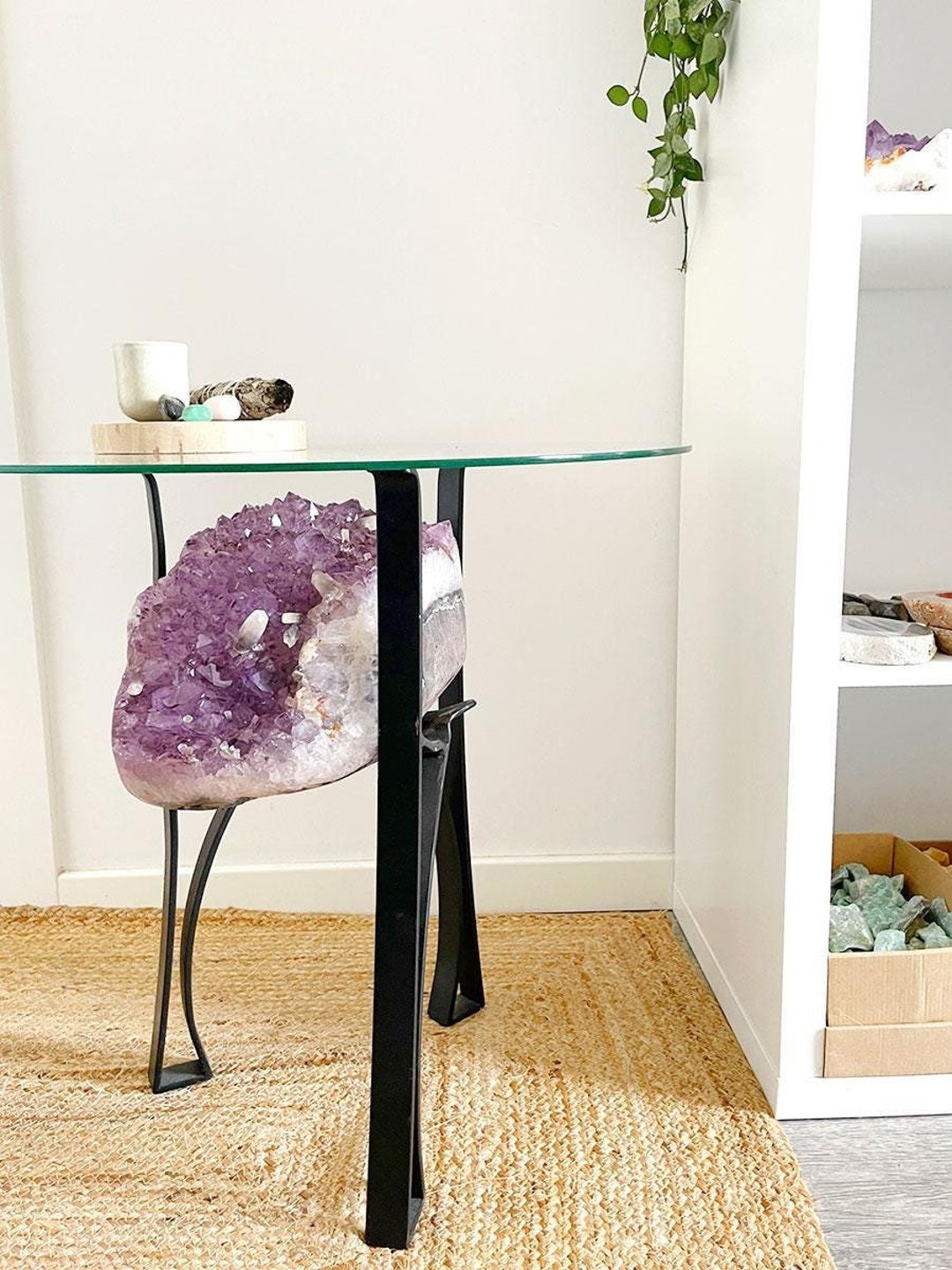 Amethyst Geode Table With Certification 63 Lbs. Authentic Amethyst ...