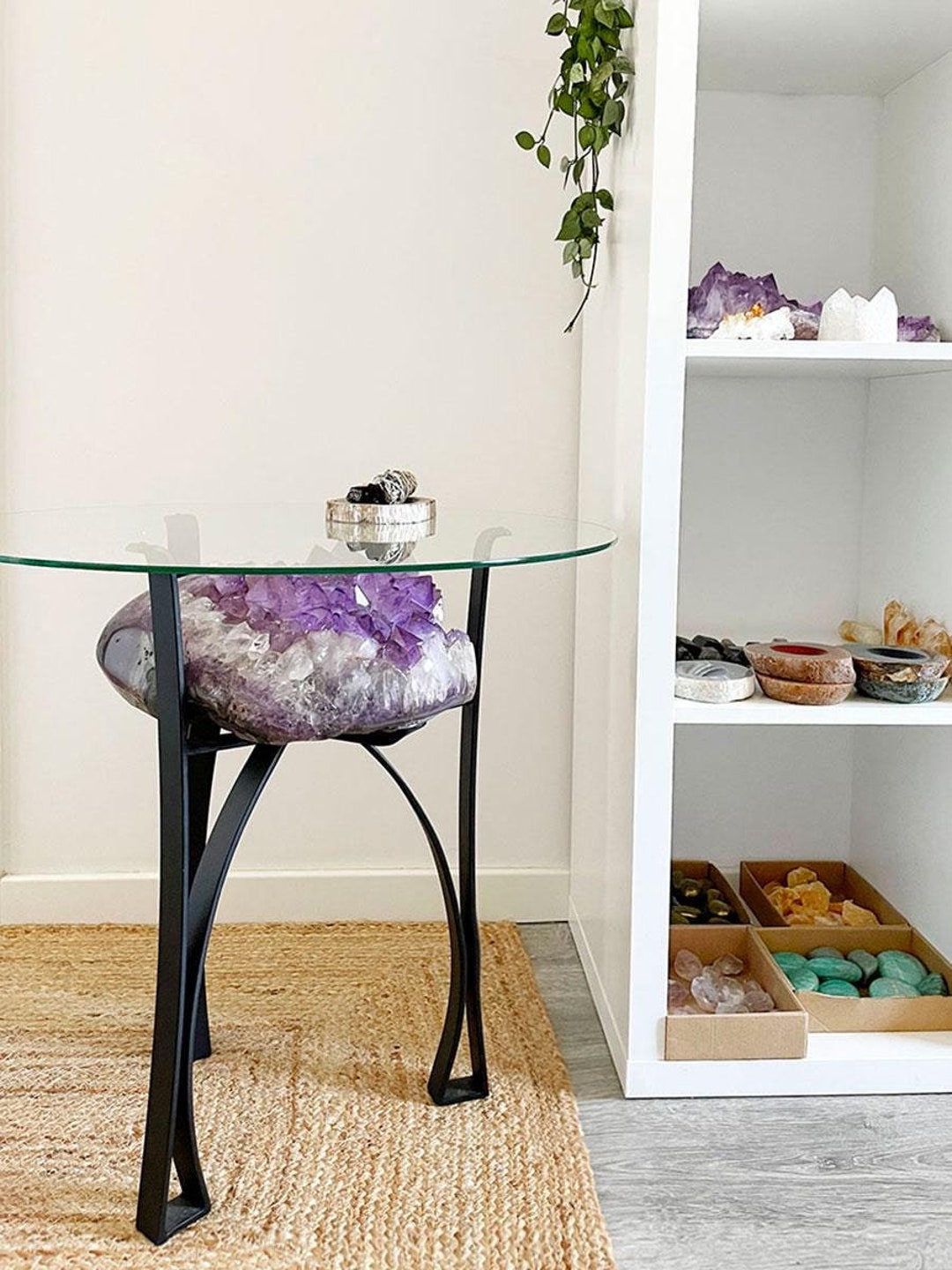 Amethyst Geode Table With Certification 51 Lbs. Authentic Amethyst ...