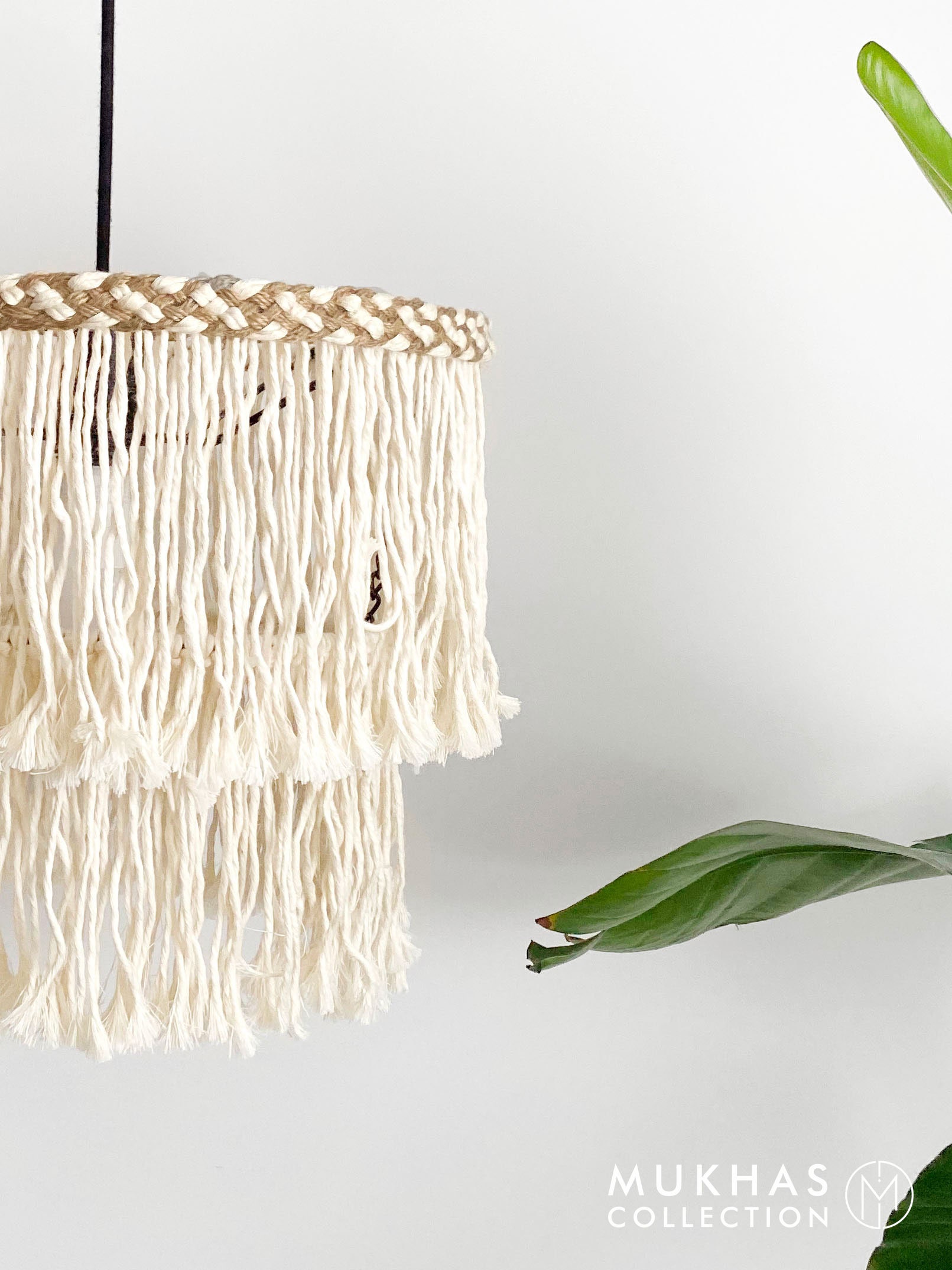 Natural Fiber and Macrame Chandelier. Custom Color Pendant Light ...